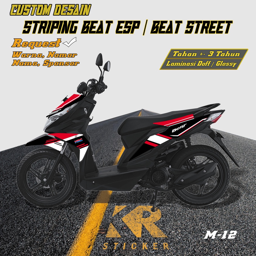 Jual Stiker STRIPING beat esp / beat street 2017-2019 request nama, warna, nomor, sponsor. KR ...