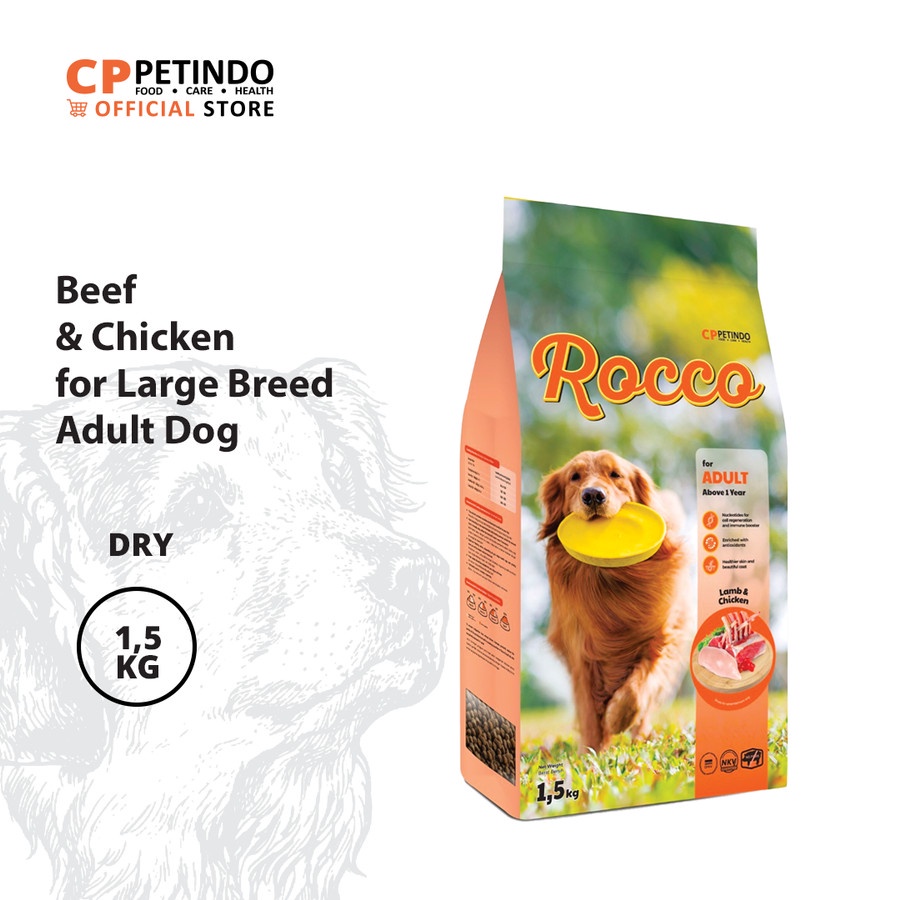 Jual makanan pakan anjing ROCCO DOG FOOD 1,5 KG adult dog puppy food ...