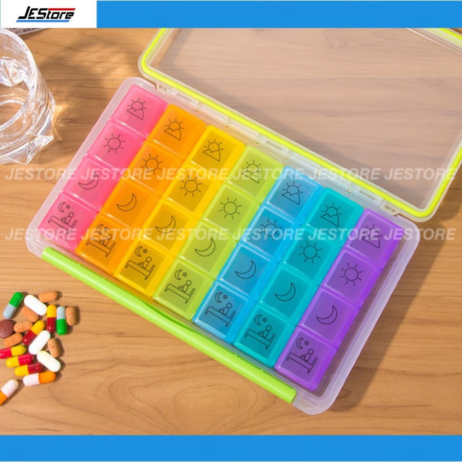 Jual KOTAK OBAT 28 BOX 7 COLOR TEMPAT KOTAK OBAT MEDICINE ORGANIZER ...
