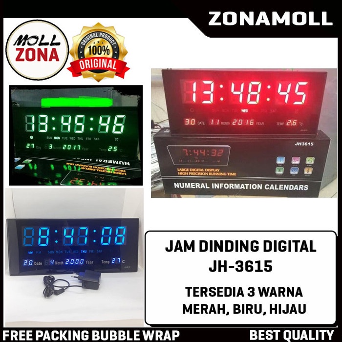 Jual Jam Dinding Digital LED Meja Clock 3615 Merah Hijau - Fitur ...