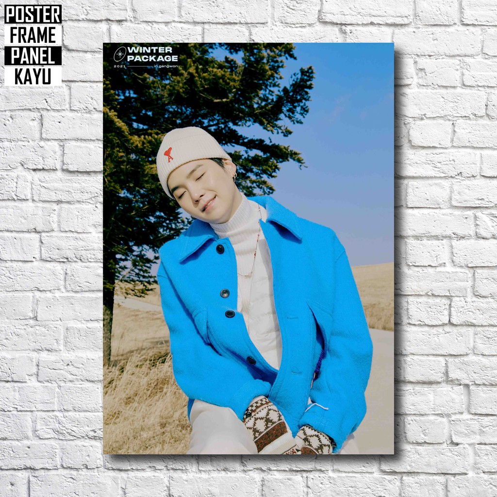 Jual Poster BTS Suga 2021 Winter Package Preview Cuts Frame Kayu Solid ...