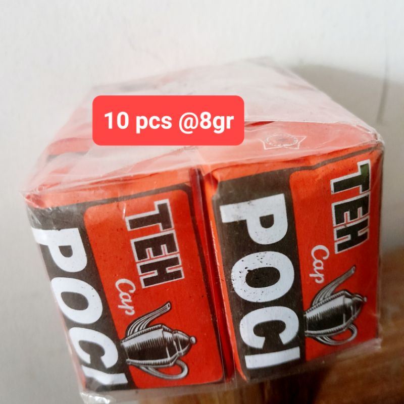 Jual Teh Cap Poci Teh Tubruk Kecil 8 gr 1 pack (10 pcs) | Shopee Indonesia