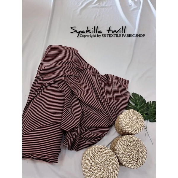 Jual Kain Syakilla Twill Salur Halus Per 50cm | Shopee Indonesia