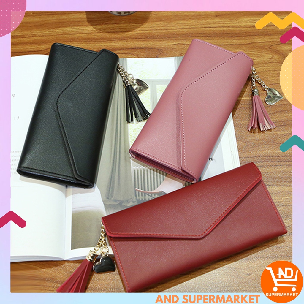 Jual Dompet Panjang Wanita Import Dompet Wanita Panjang Motif Polos ...