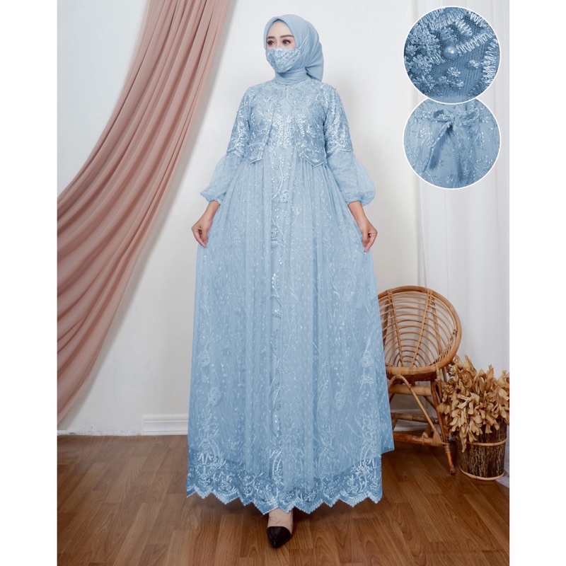 Jual GAMIS BUSUI VANESA/ FULL BRUKAT DEPAN BELAKANG/ GAMIS MODEL ROMPI ...