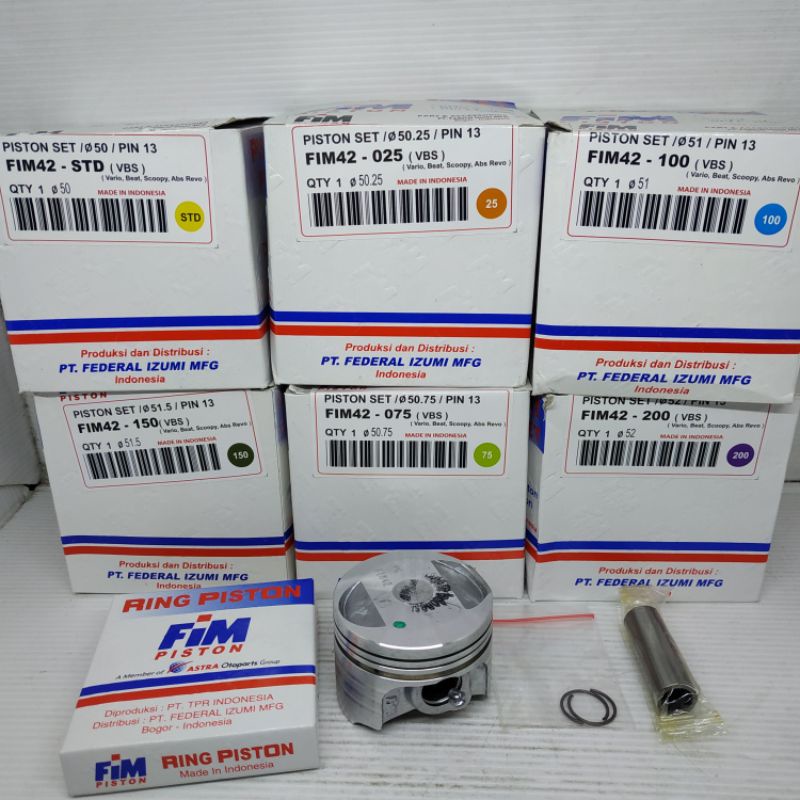 Jual Piston FIM Beat/Vario/Scoopy/Abs Revo Pen 13 uk. 50mm-55mm ...