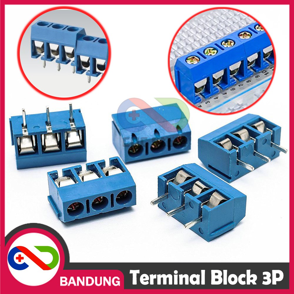 Jual TERMINAL PCB BLOCK SCREW 3 PIN KF301-3P BLUE BIRU | Shopee Indonesia