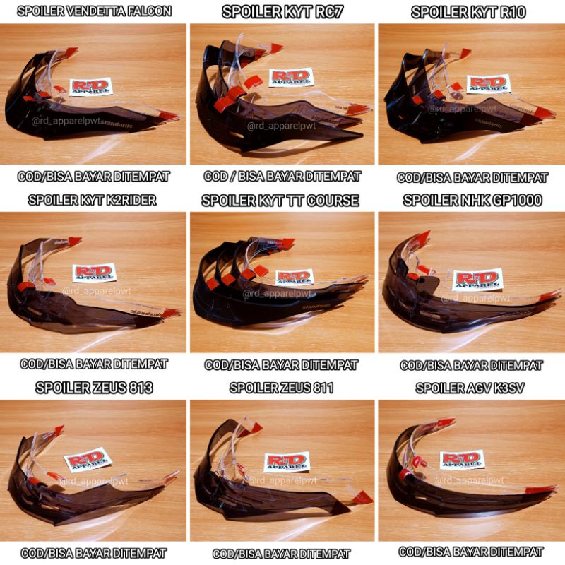 Jual Spoiler semua tipe helm kyt - ink - njs- nhk - zeus - akrilik ...