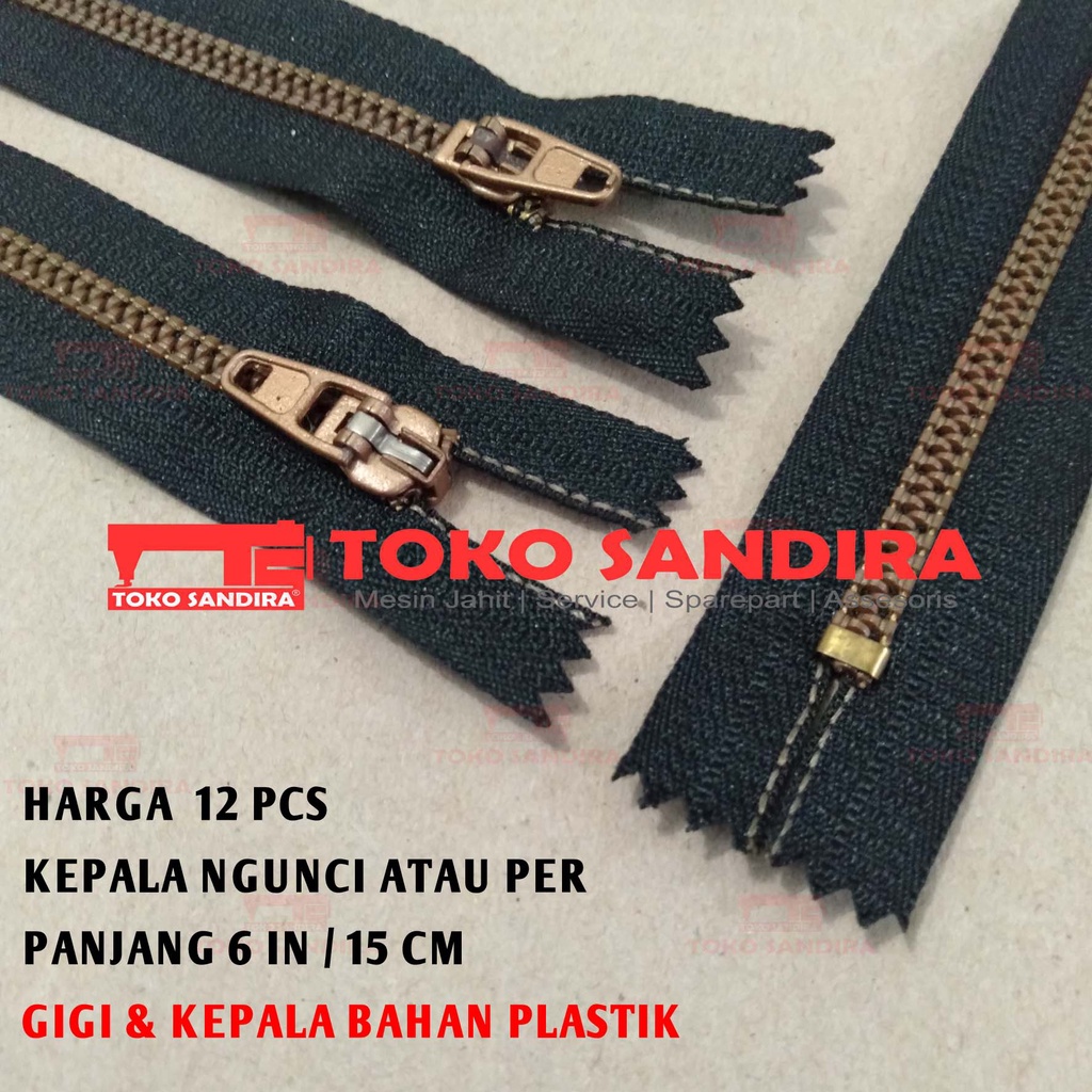 Jual 12 PCS Resleting levis 6 inch/zipper levis per 6 in/15 cm ...