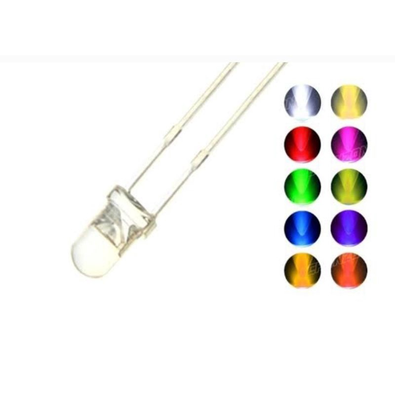 Jual 10Pcs Lampu LED 3MM PUTIH - Biru Merah Putih Hijau Kuning Super ...