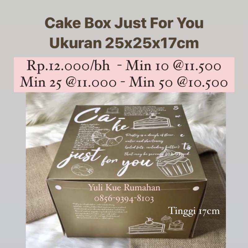 Jual Cake Box Just For You Ukuran 25x25x17cm | Shopee Indonesia