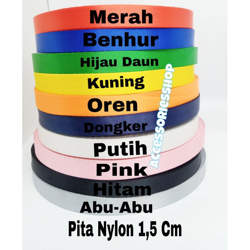 Jual Tali nylon 1,5Cm dan 2,5Cm tali id card tali lanyard-1Roll ...