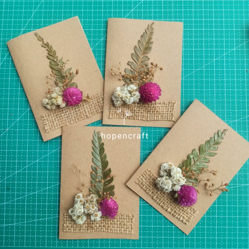 Jual Greeting Card Bunga Kering | Kartu Ucapan Bunga Kering | Shopee ...