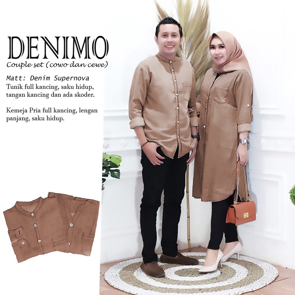 Jual Baju Couple Muslim Tunik Koko Dewasa Suami Istri Pasangan Sarimbit ...