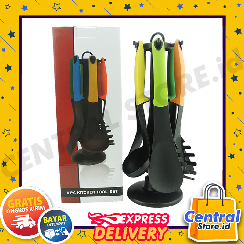 Jual Kitchen Tools Set 6 In 1 Spatula + Sutil + Centong + 2 Jenis ...