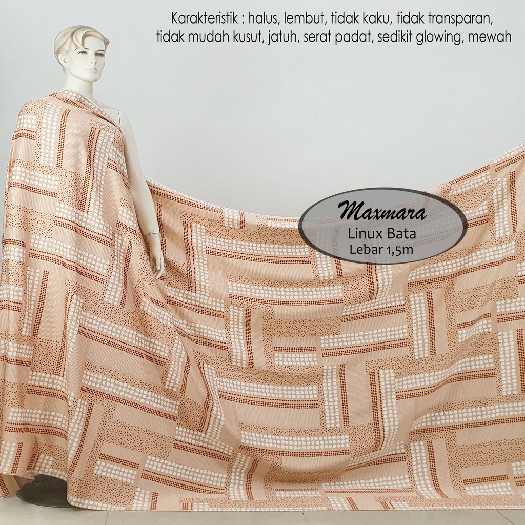 Jual KAIN MAXMARA MOTIF "LINUX BATA" (harga per 0,5m) | Shopee Indonesia