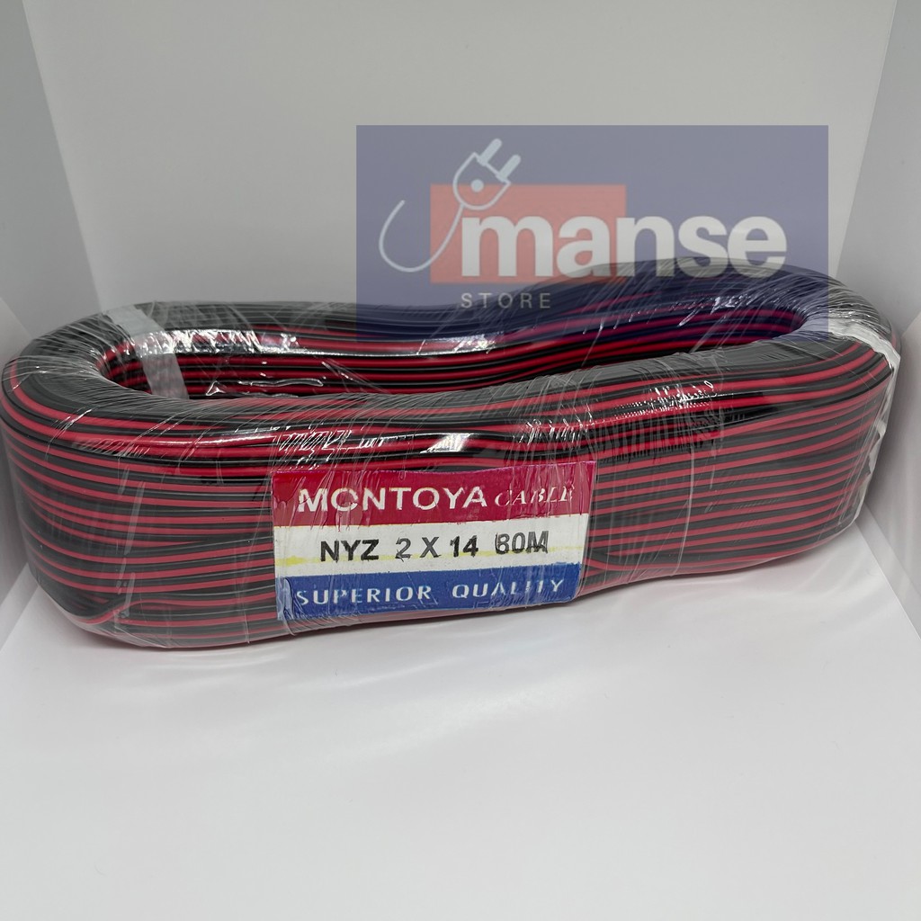 Jual Kabel 2x14 Double Serabut NYZ 2x14 Merah Hitam 80m | Shopee Indonesia
