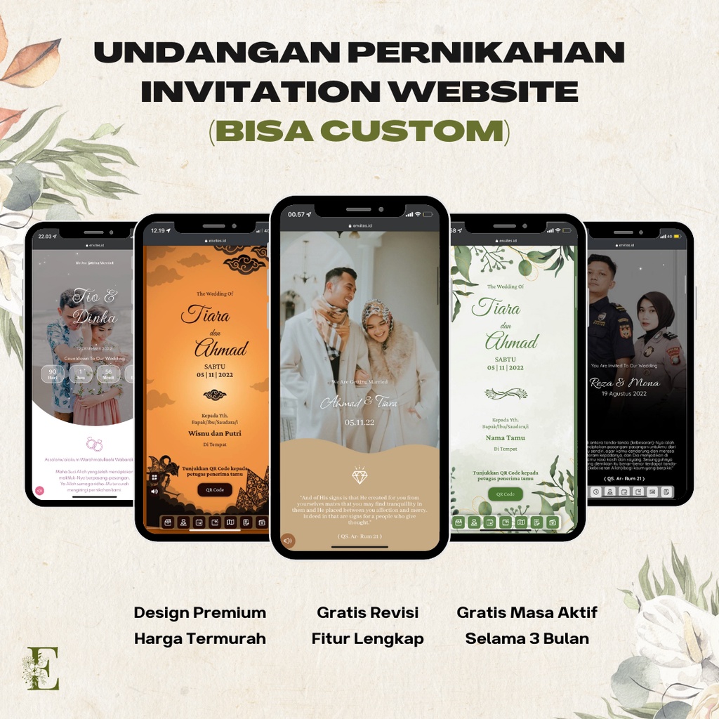Jual Undangan Pernikahan Digital Website | BISA CUSTOM DESAIN | Shopee ...