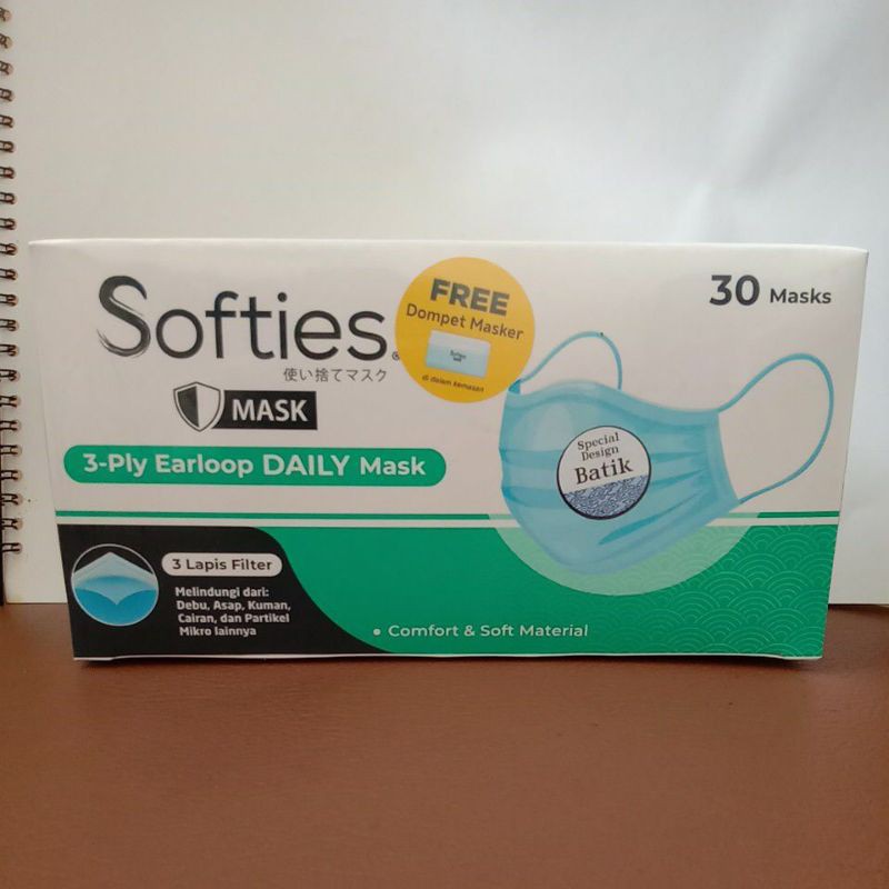 Jual Softies Batik Masker 3 Ply (1 Box = 30 Masker) | Shopee Indonesia