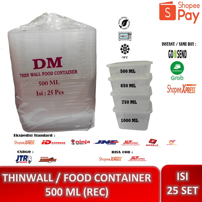 Jual @ 25 SET THINWALL DM 500 ML KOTAK KAKU PERSEGI PANJANG THINWALL ... Jual @ 25 SET THINWALL DM 500 ML KOTAK KAKU PERSEGI PANJANG THINWALL ...