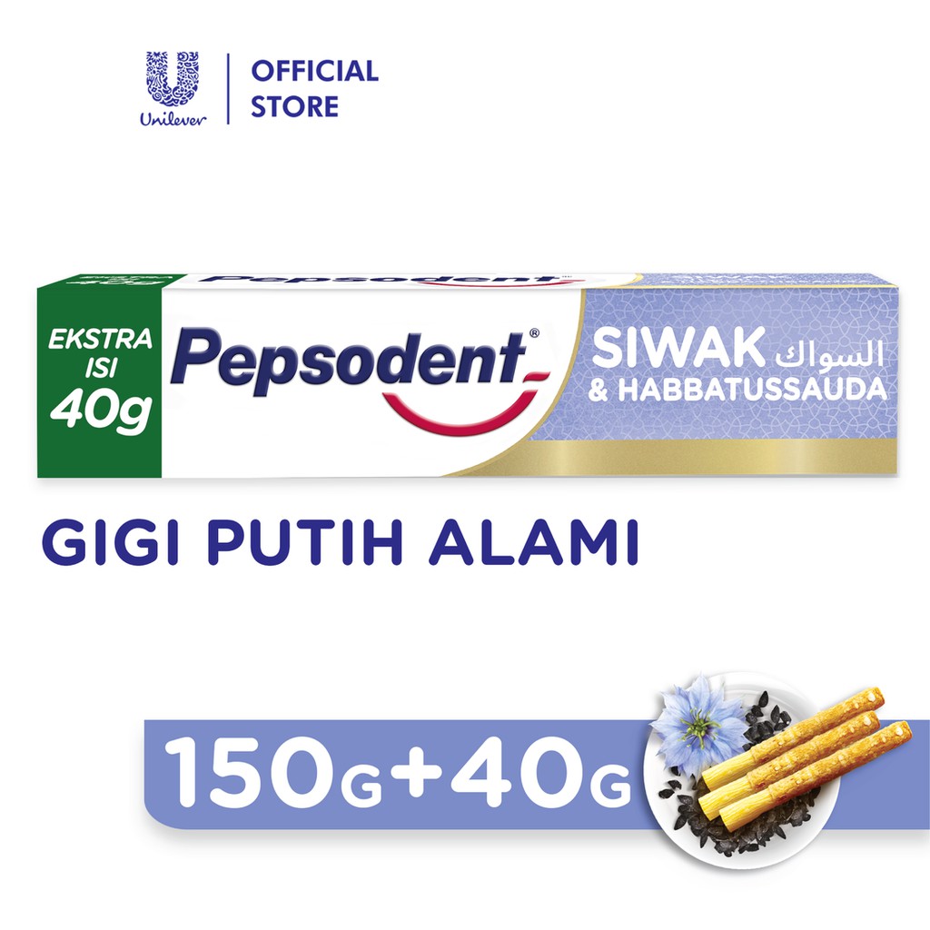 Jual Pepsodent Pasta Gigi Siwak Dan Habbatussauda 190gr | Shopee Indonesia
