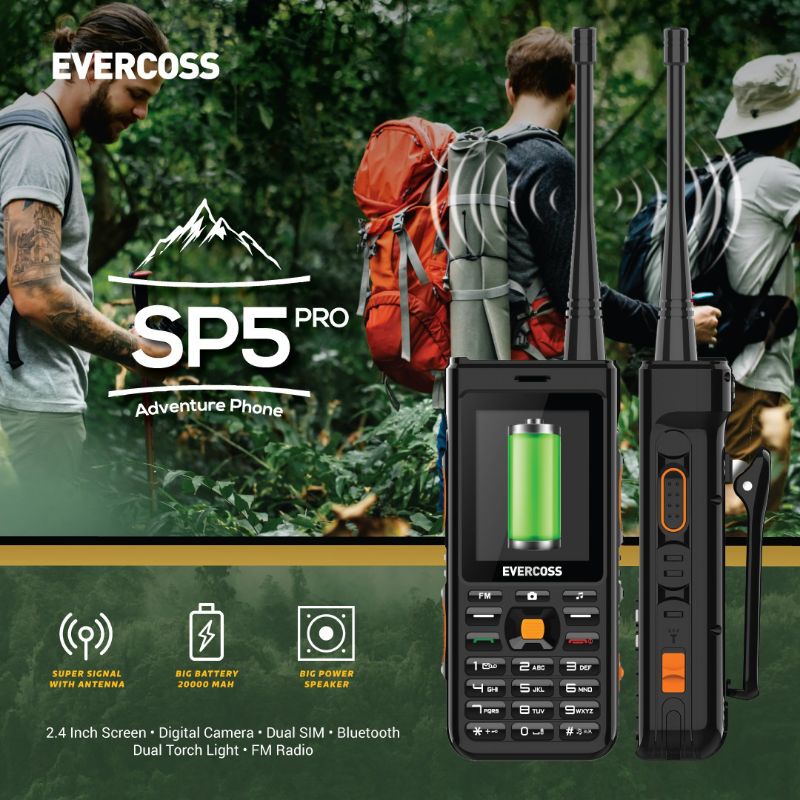 Jual HP EVERCOSS SP5 GREEN ARMY OUTDOOR | Shopee Indonesia