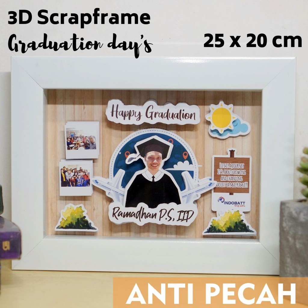 Jual Kado Wisuda Custom Bingkai Foto Graduation 3D Fiber ANTI PECAH ...
