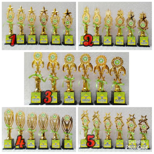 Jual Piala set juara 123456 piala set murah trophy murah Piala Imtihan Piala Juara 123 Harapan ...