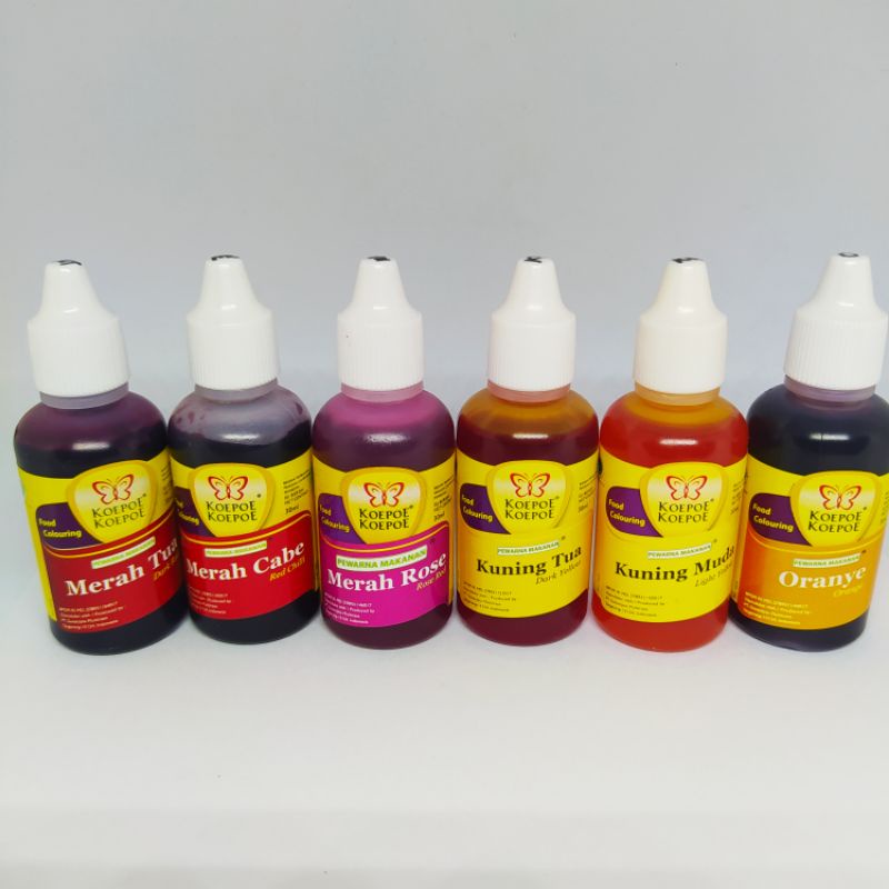 Jual Pewarna Makanan Kupu 30ml/ Sumbo Kupu/ Pewarna Koepoe | Shopee ...