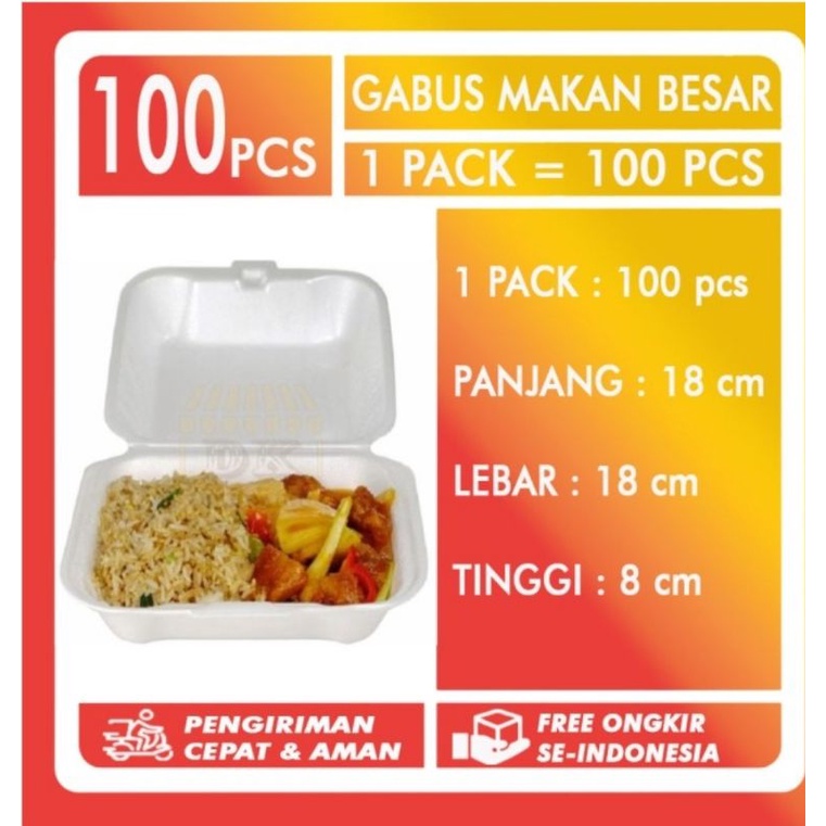 Jual Kotak makan makanan Gabus besar Styrofoam besar Sterofoam Nasi Box ...