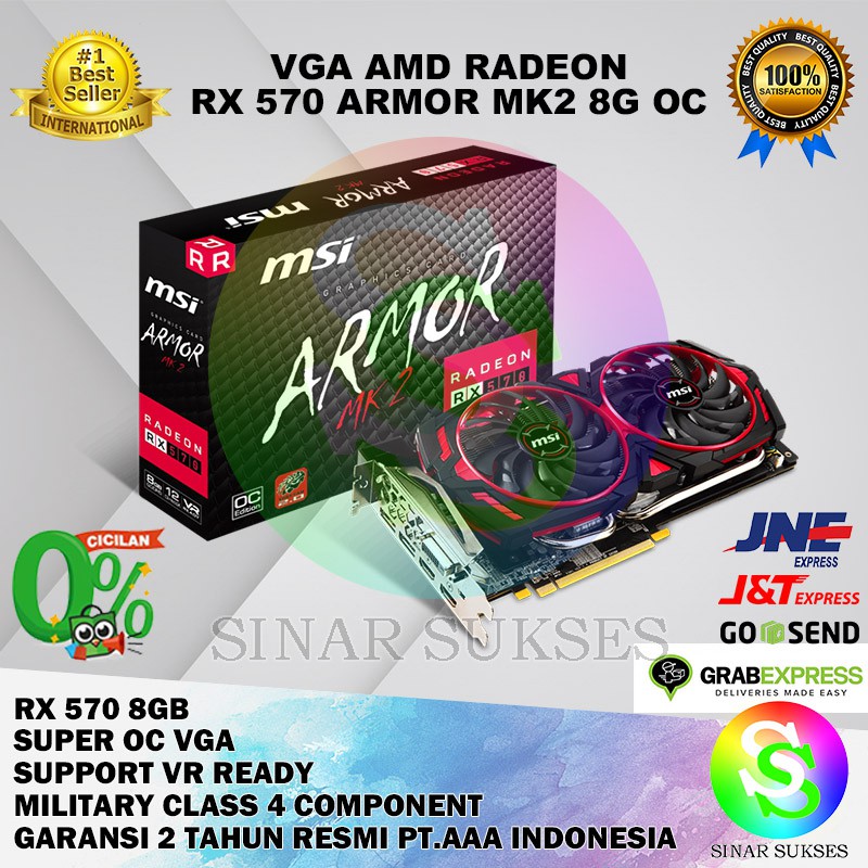 Jual MSI VGA MSI AMD RADEON RX 570 ARMOR MK2 8G OC MURAH | Shopee Indonesia