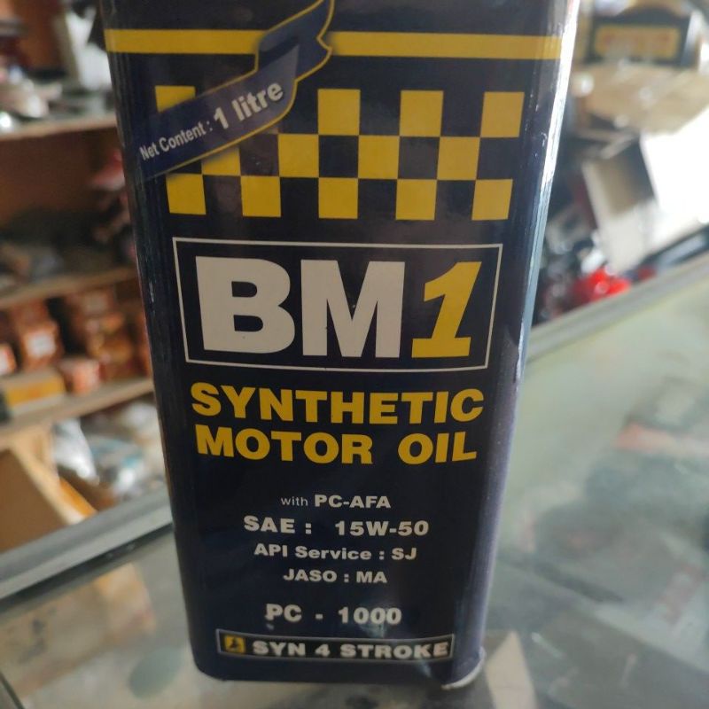 Jual oli mesin 4t bm1 synthetic motor oil PC 1000 sae 15w-50 Api sj ...