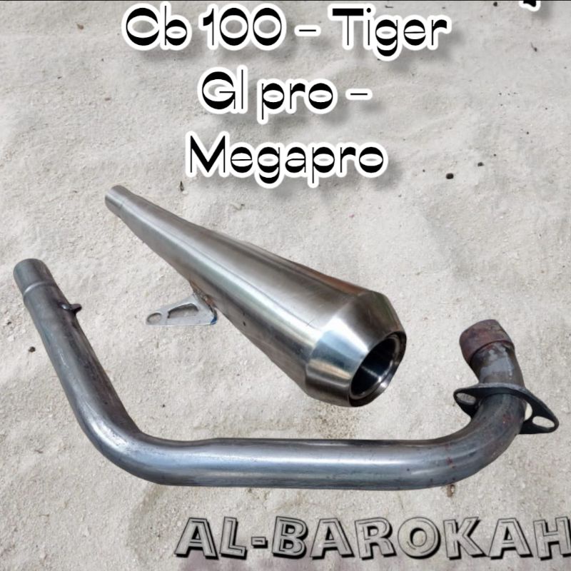 Jual knalpot Custom Japstyle cafe racer bobber Tiger Megapro Scorpio ...