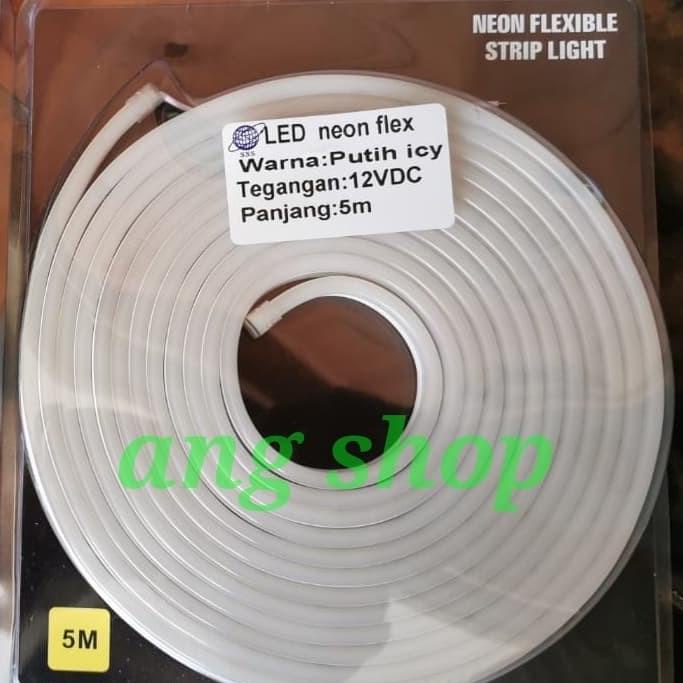 Jual Led Neon Flexible Flex Strip Light 12V 12 Volt Putih White 5M 5 ...