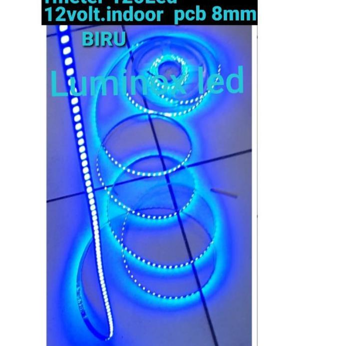 Jual strip light led biru 2835 indoor 120led 5meter 5m 12volt 12v ...