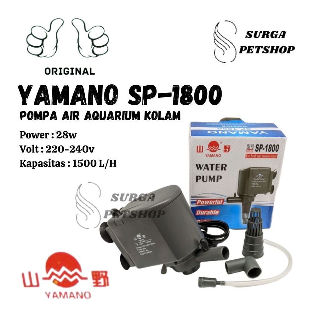 Jual YAMANO SP 1800 POMPA AIR AQUARIUM KOLAM IKAN AKUARIUM AQUASCAPE ...