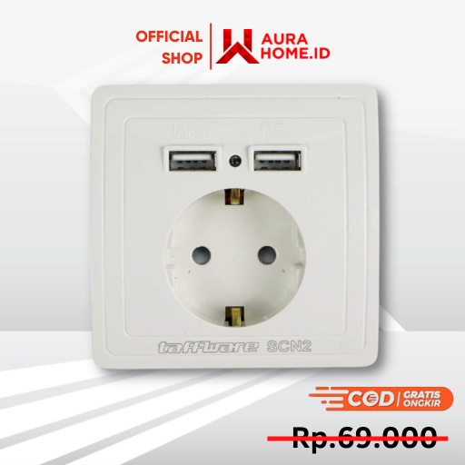 Jual Stop Kontak Dinding EU Plug dengan 2 USB Port / Saklar Colokan ...