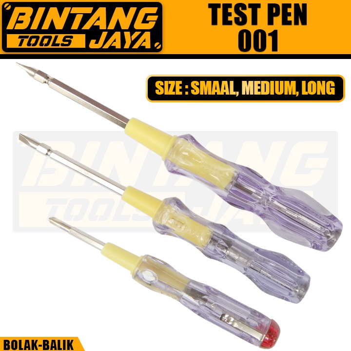Jual Test Pen Listrik Test Pen Obeng Electrical Tester 2 Way ( Bolak ...