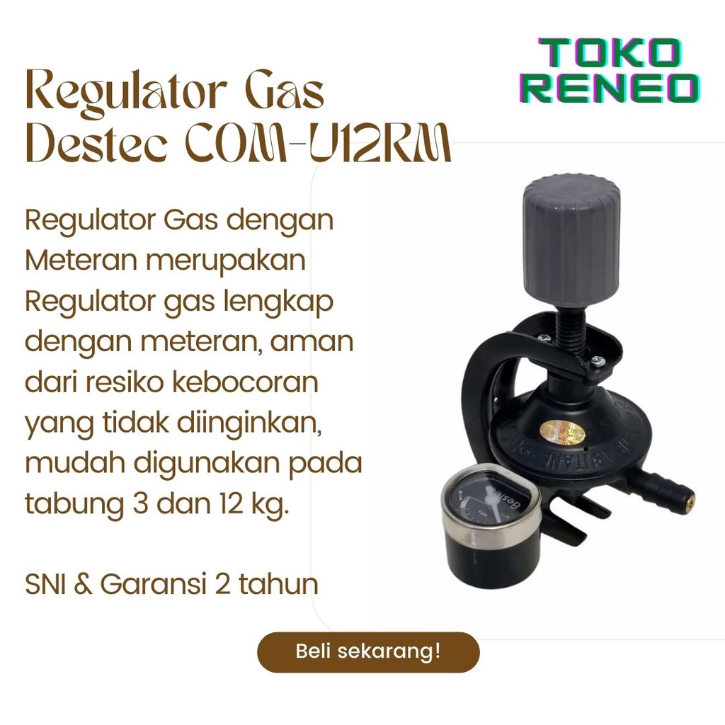Jual Regulator Gas Destec COM-U12RM Tekanan Rendah dengan Indikator ...