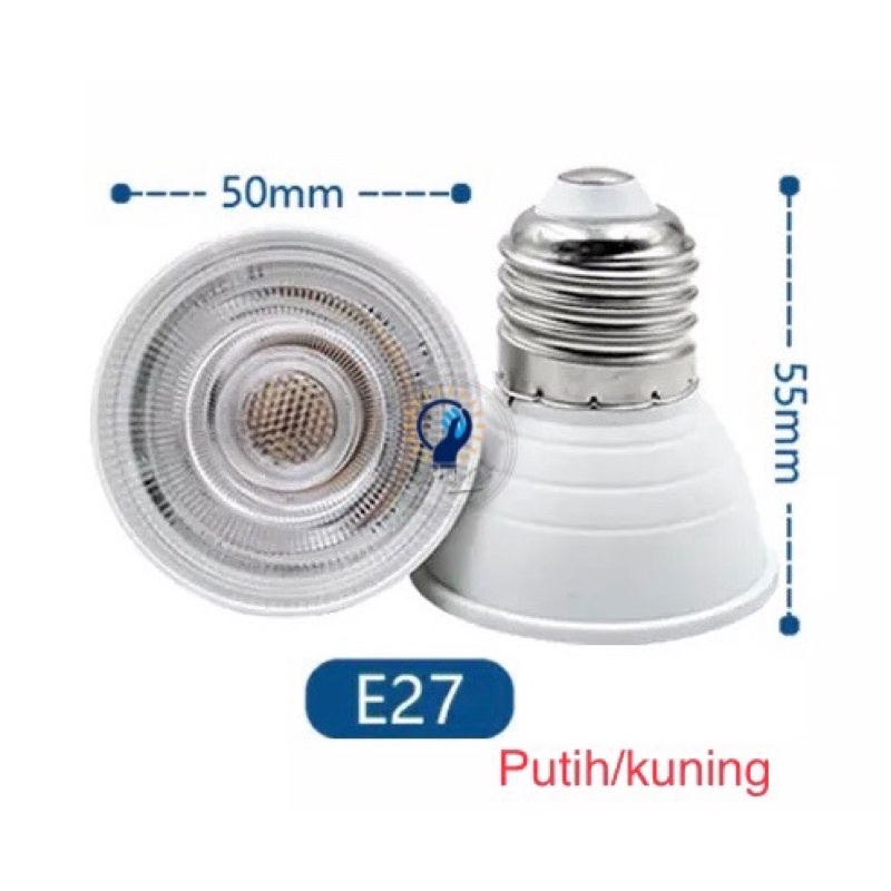 Jual LAMPU HALOGEN SPOTLIGHT LED 7WATT FITTING E27 7 WATT COB SOROT 7W LAMPU SPOT LIGHT TUSUK 6W ...