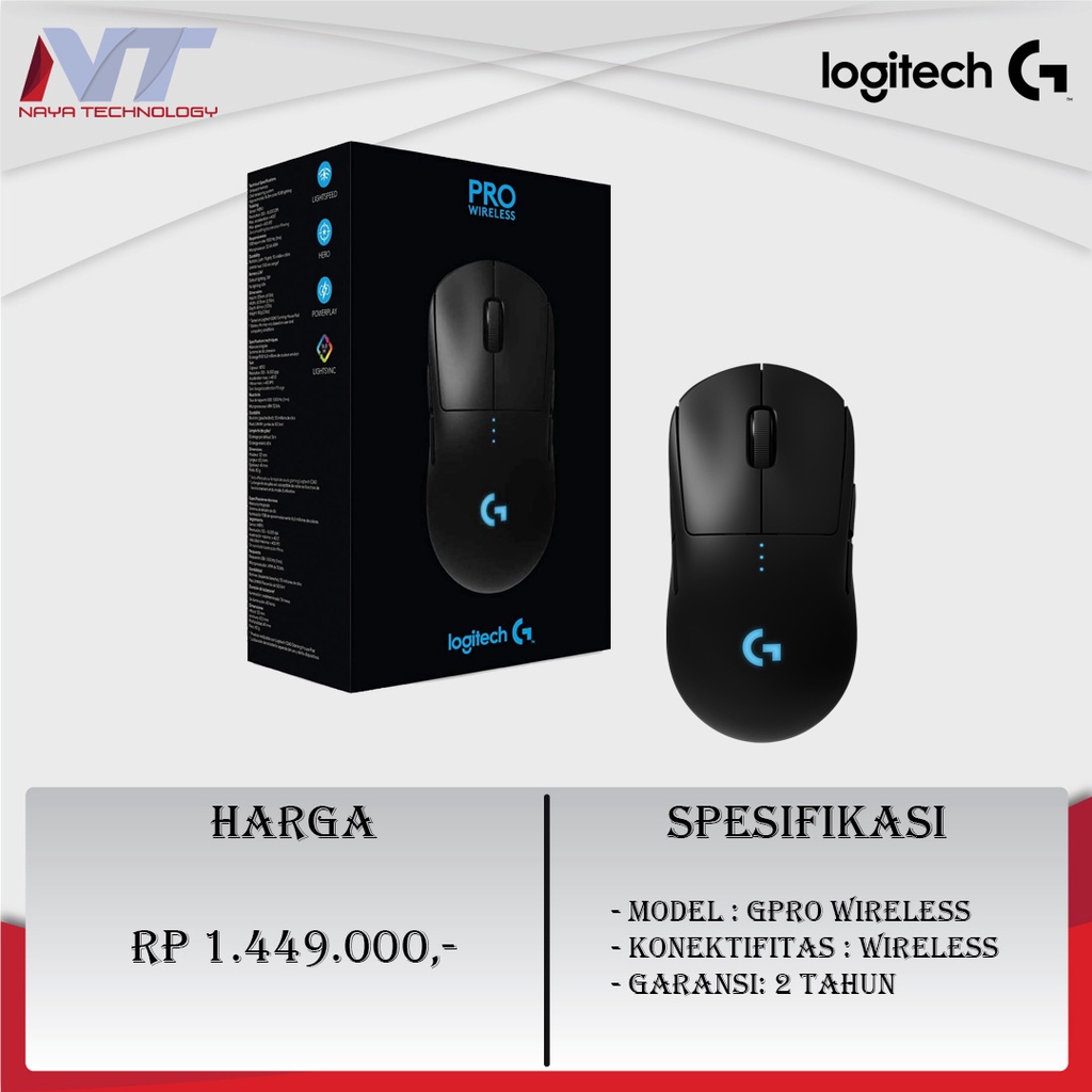 Jual Logitech GPro Wireless Gaming Mouse | Shopee Indonesia