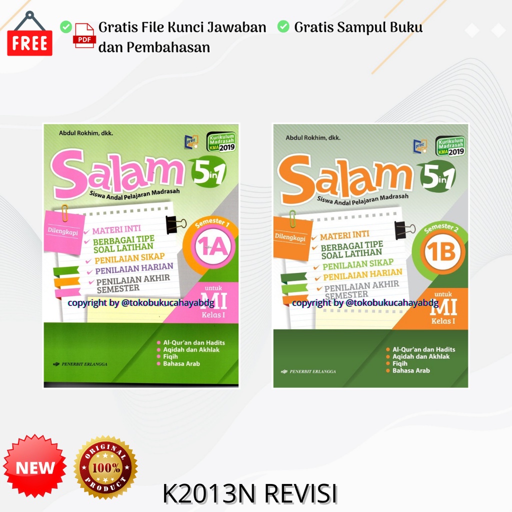Jual Buku SALAM MI Kelas 1A 1B KMA19 ERLANGGA ORIGINAL BARU | Shopee ...