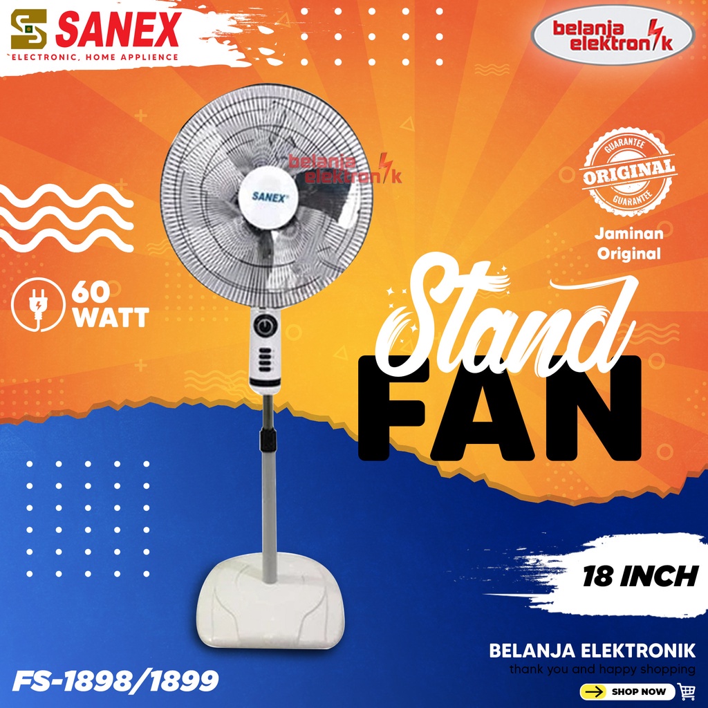 Jual KIPAS ANGIN BERDIRI SANEX FS-1898/1899 STAND FAN BESI 18 INCH ...