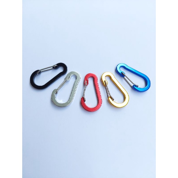 Jual mini carabiner spring lock pipih alumunium alloy material ...