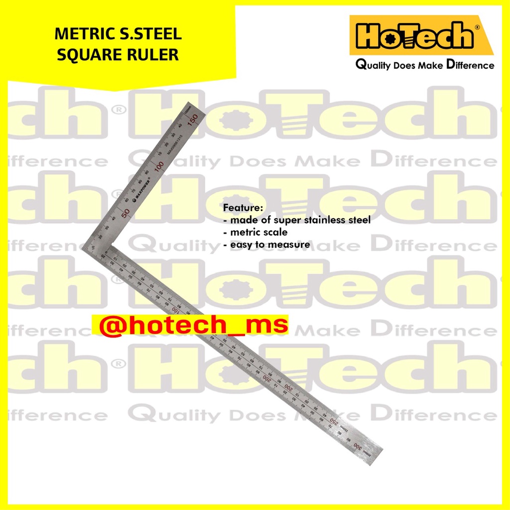 Jual Penggaris Siku Stainless 10" | Square Ruler Metric SS size 500 x ...