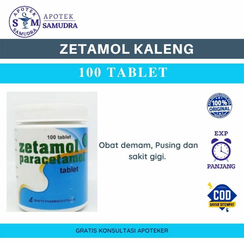 Jual ZETAMOL KLG - isi 100 ((obat penurun demam obat sakit kepala obat ...