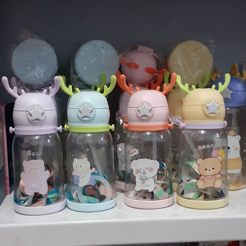 Jual Botol Minum kartun 600 ml Botol Anak Tanduk Rusa Botol BPA free kalung Gelas Anak Balita ...