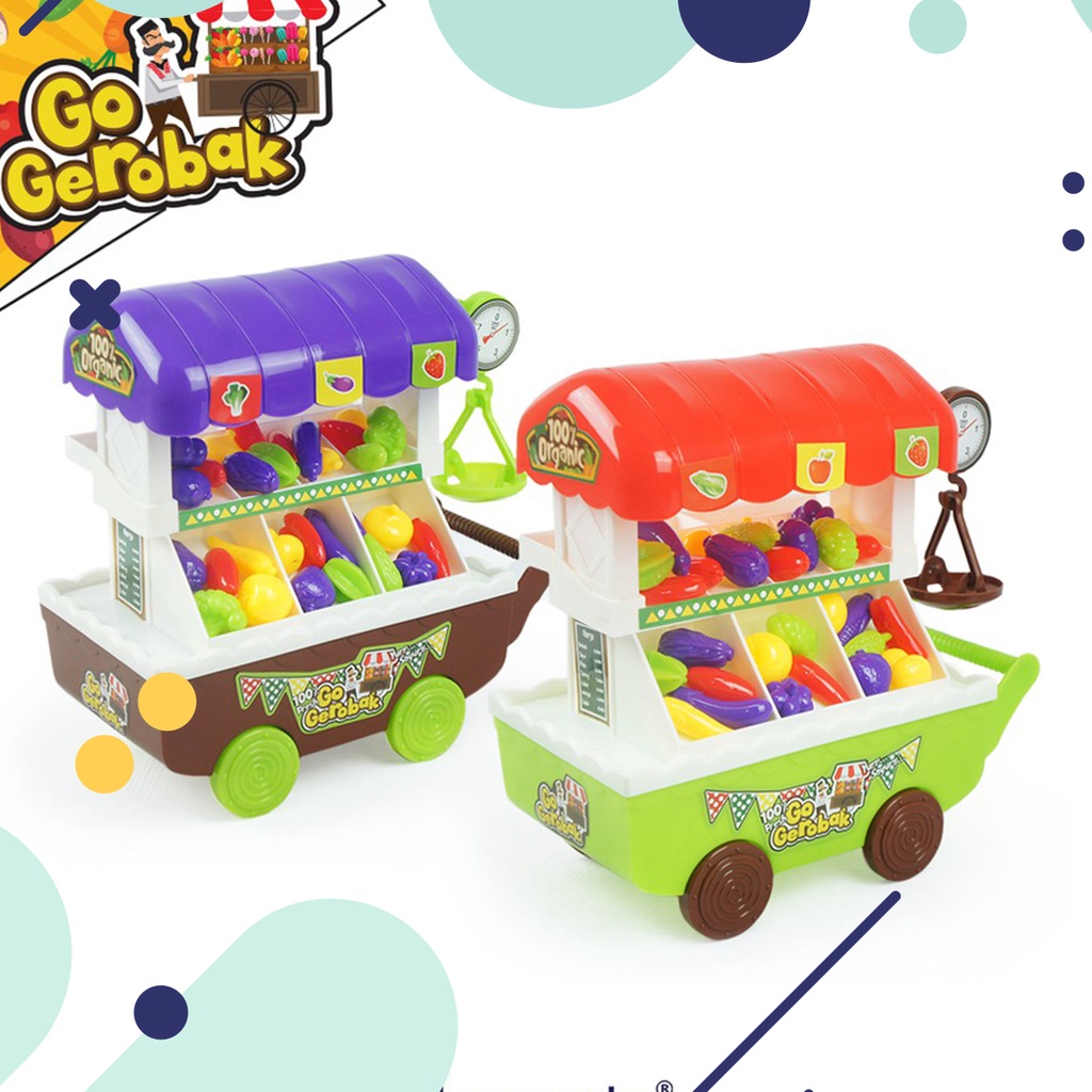 Jual MAINAN ANAK PEREMPUAN GEROBAK BUAH SAYUR / PERMEN DAN ICE CREAM ...