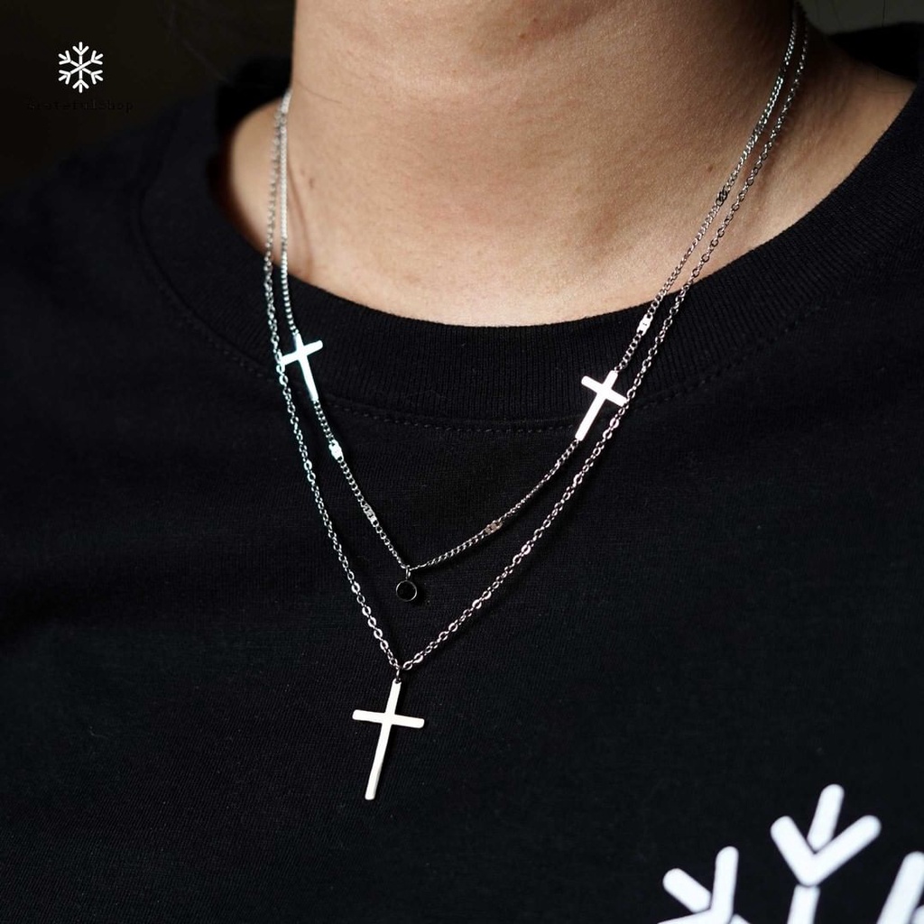 Jual Grateful -Yvon Necklace (KALUNG SALIB Gold / SIlver Yvon) STAINLESS STEEL (ANTI KARAT ...