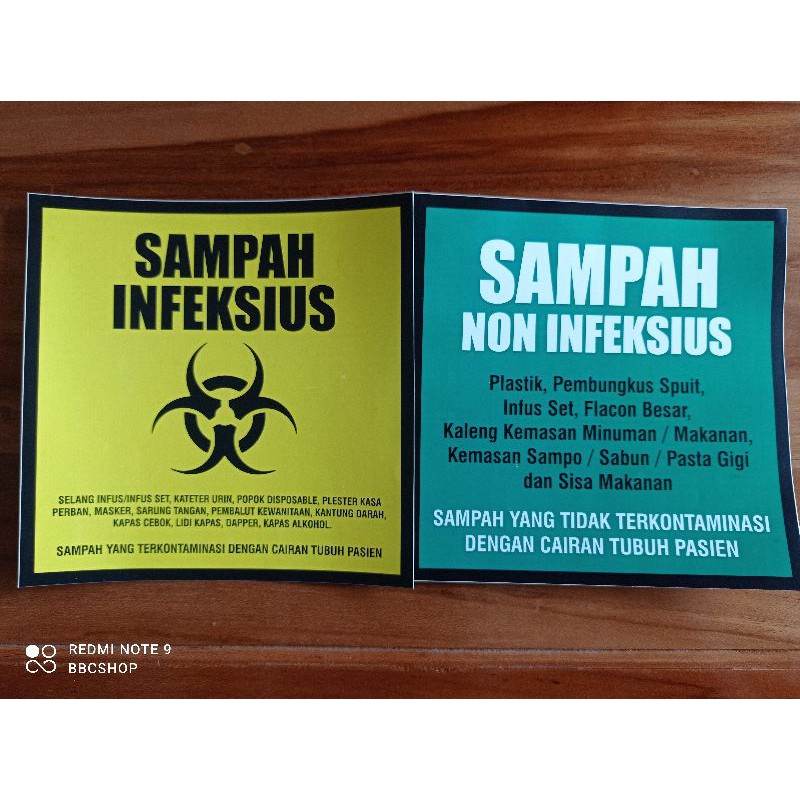 Jual Stiker Sampah Infeksius dan Sampah Non Infeksius Murah | Shopee ...